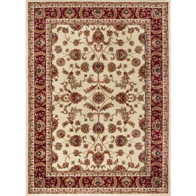 Tayse Rugs Sensation Oriental Ivory 8 ft. x 11 ft. Indoor Area Rug ...