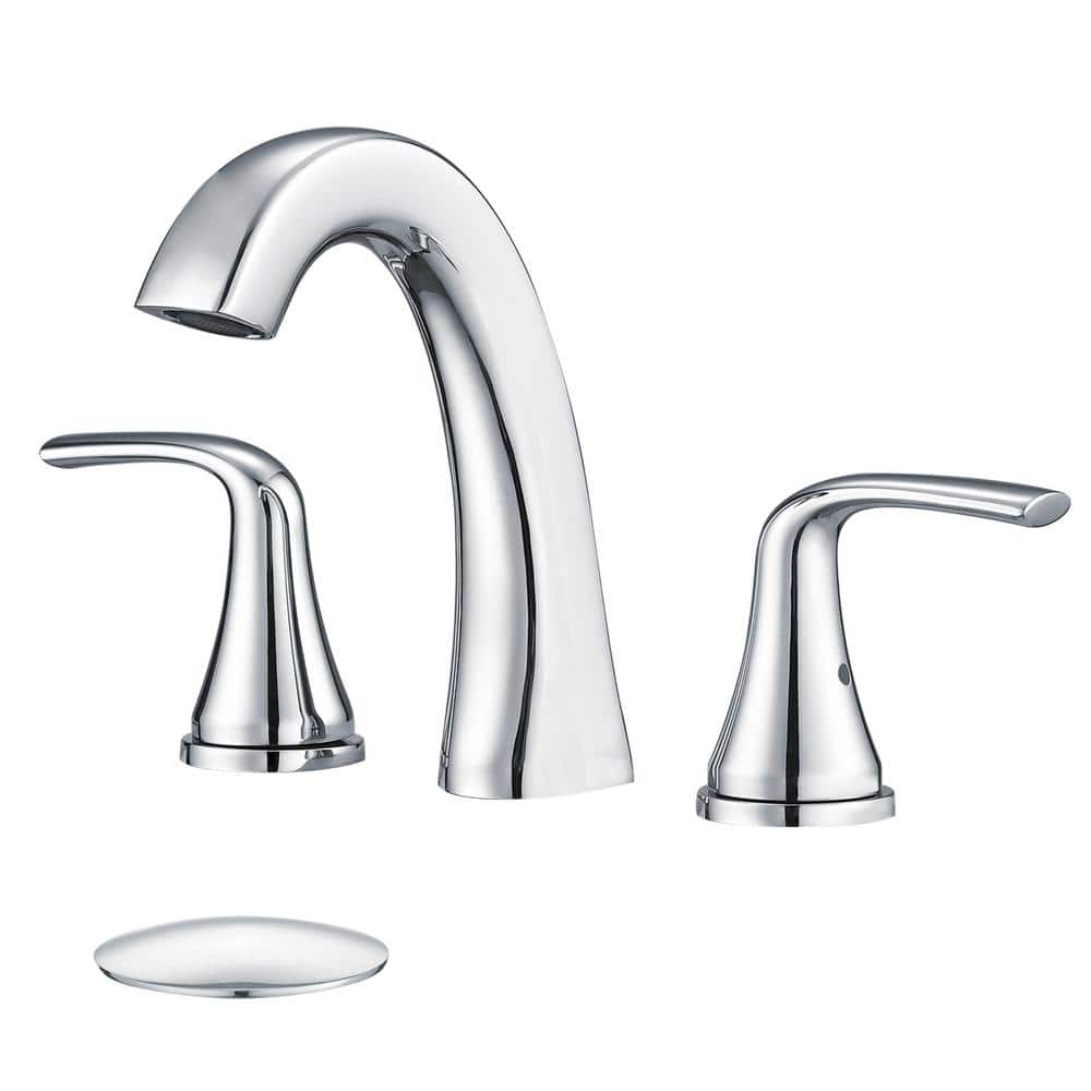PROOX 8 in. Widespread Double Handle Bathroom Faucet with Drain ...