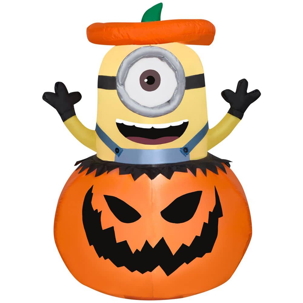 Universal 3.2 ft Airblown-Minion Popping Out Of Pumpkin Halloween ...
