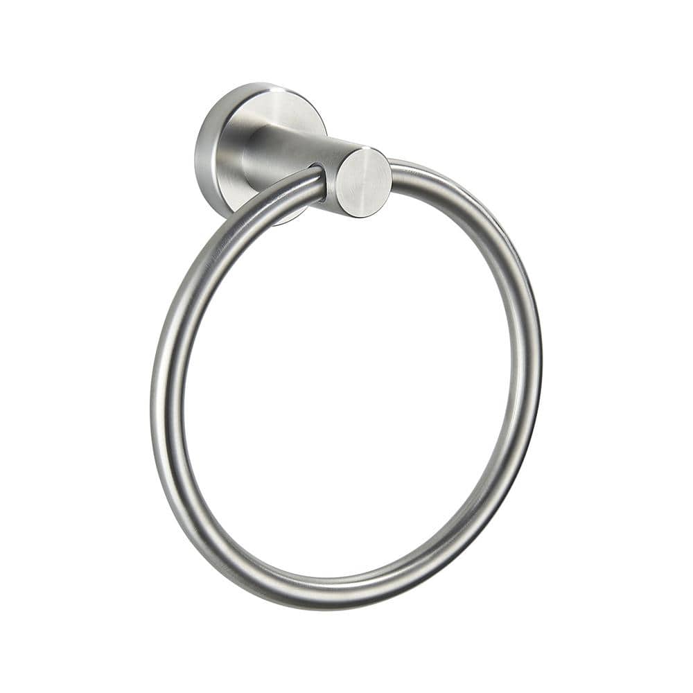 FORIOUS Bathroom Towel Ring Wall Mounted in Brushed Nickel HH0220BN ...