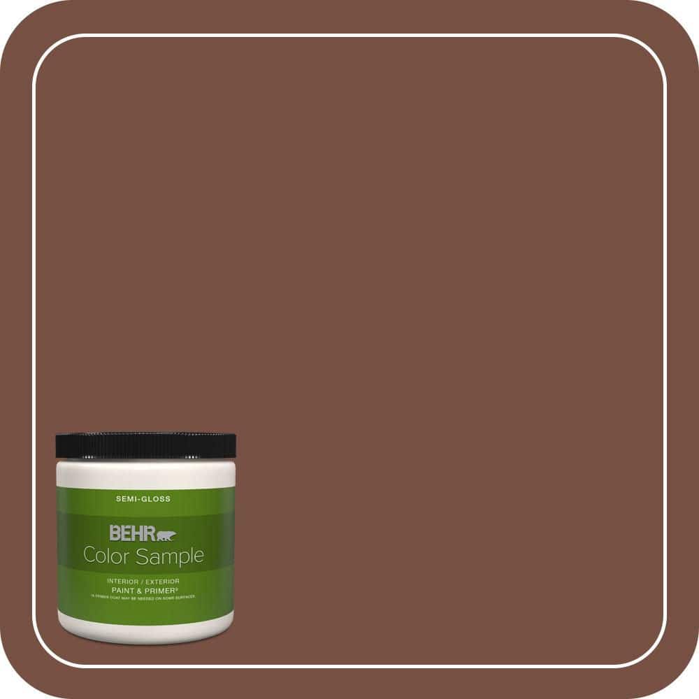 BEHR PREMIUM PLUS 8 oz. #S190-7 Toasted Pecan Semi-Gloss Interior ...