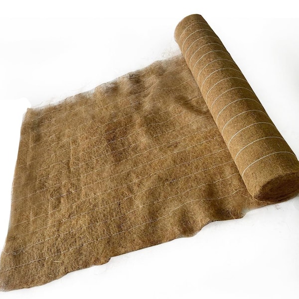 Wellco 4 ft. x 15 ft. Coconut Mesh Mat Blanket Landscape Erosion ...