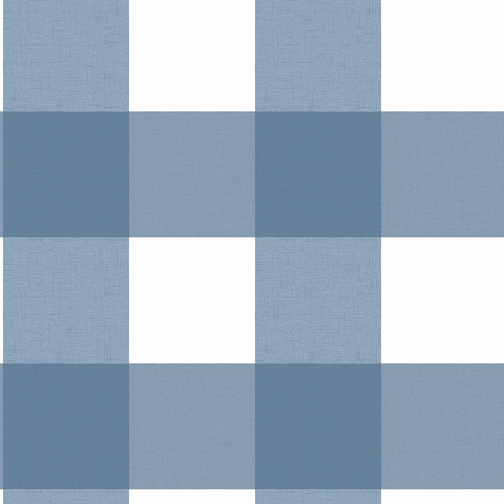 Chesapeake Amos Blue Gingham Blue Wallpaper Sample 3115-12533SAM - The ...
