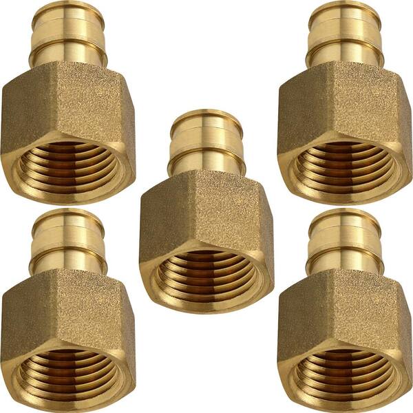 PLUMBFLEX 3/4 in. x 3/4 in. 90-Degree PEX A x FIP Expansion Pex Adapter, Lead Free Brass for Use ...