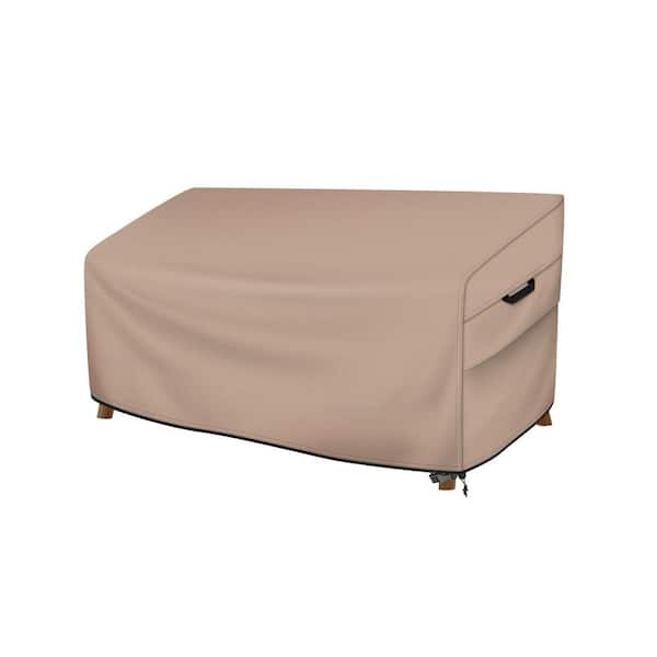 OGETFUUR 60 in. x 35 in. x 35 in. Brown Waterproof Outdoor Sofa Cover ...