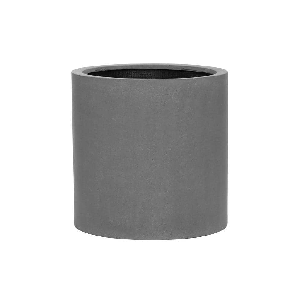 PotteryPots Medium 16.9 in. Tall Grey Max Fiberstone Indoor Outdoor ...