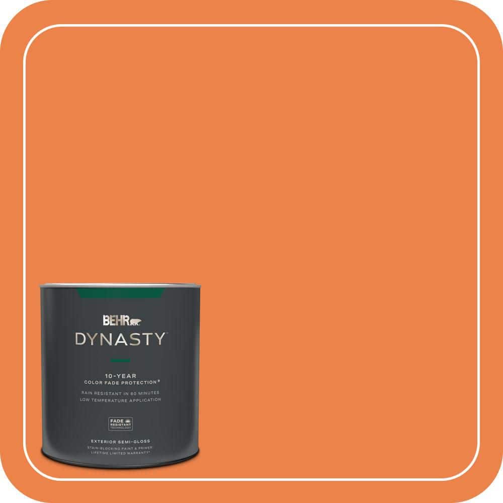 BEHR DYNASTY 1 qt. #240B-6 Orange Zest Semi-Gloss Exterior Stain ...