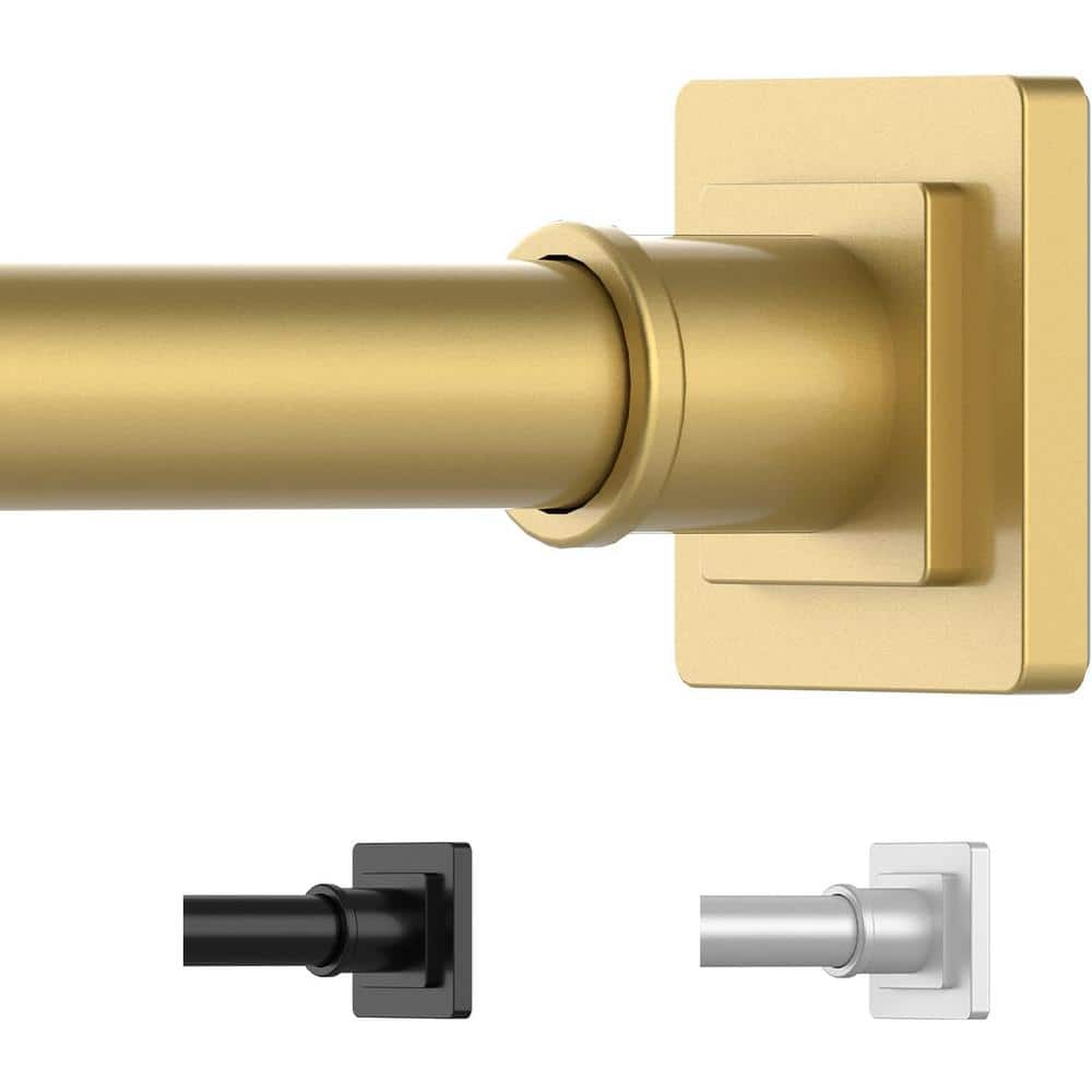 CLAVIE Adjustable Tension Shower Curtain Rod in Gold HD-RFS-AT-GD - The ...