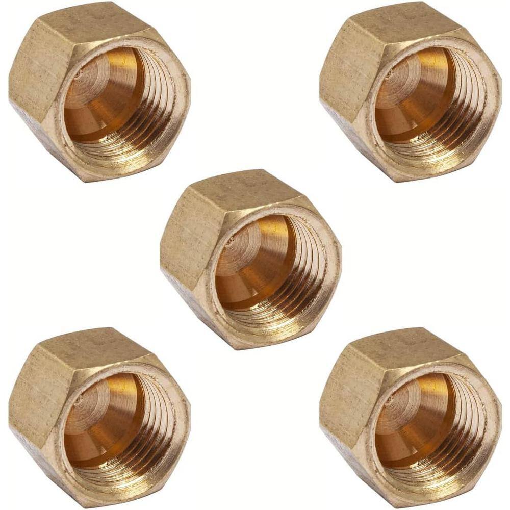 Ironwerks Designs 5/16 in. Brass Compression Valve Cap (5-Pack) BFC.5 ...