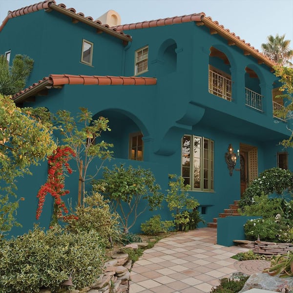BEHR MARQUEE 1 gal. PPF 56 Terrace Teal Semi Gloss Enamel Exterior Paint Primer 545301 The Home Depot