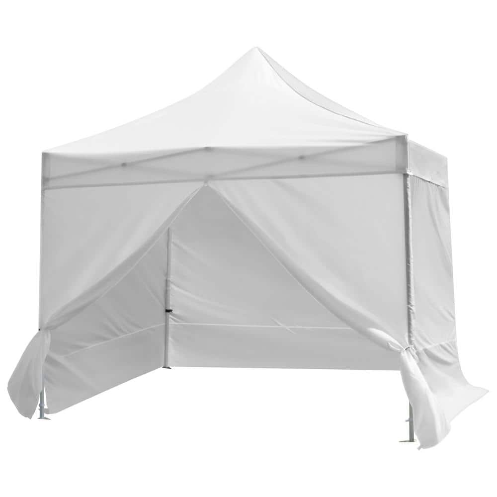 VIVOHOME 8 ft. x 8 ft. Pop-Up 4-Sided Commercial Canopy Tent VH1427 ...