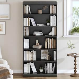 Lirago 72 in. Tall Natural Wood 4-Shelf Standard Bookcase with ...