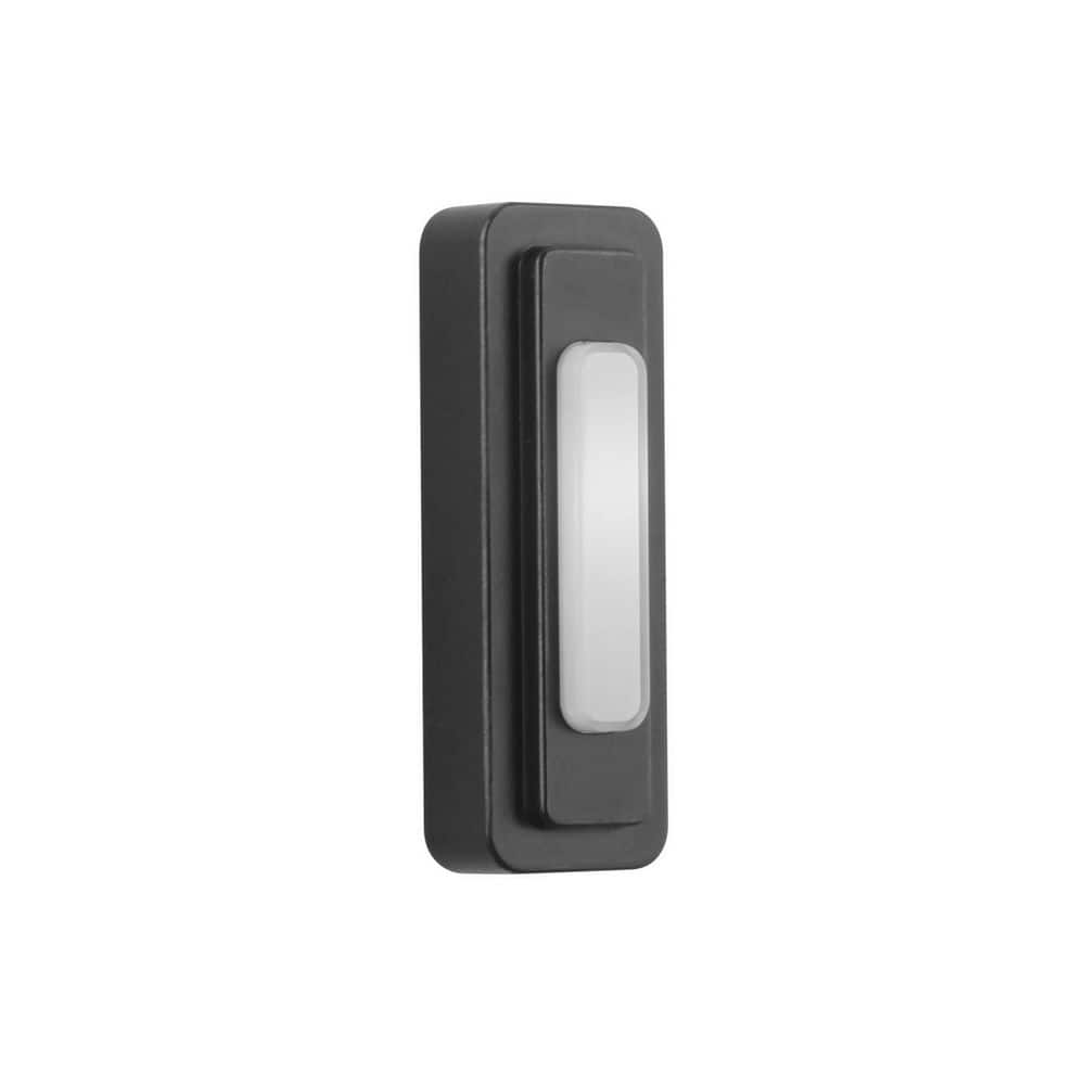 CRAFTMADE Wired Surface Mount Flat Black Finish Doorbell Push Button ...
