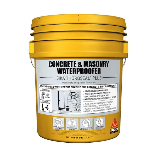 Sika 35 lbs. Thoroseal Plus Concrete & Masonry Waterproofer Cement ...