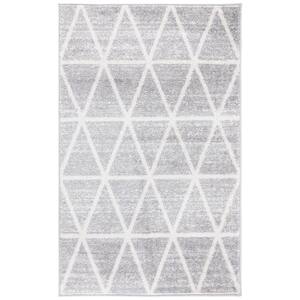 SAFAVIEH Adirondack Ivory/Gray 4 ft. x 6 ft. Chevron Diamond Area Rug ...