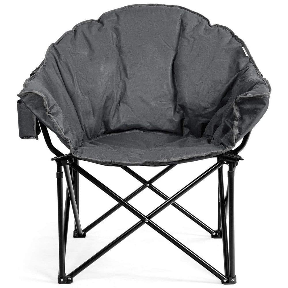 Alpulon Gray Steel Folding Camping Moon Padded Chair with Carry Bag ...