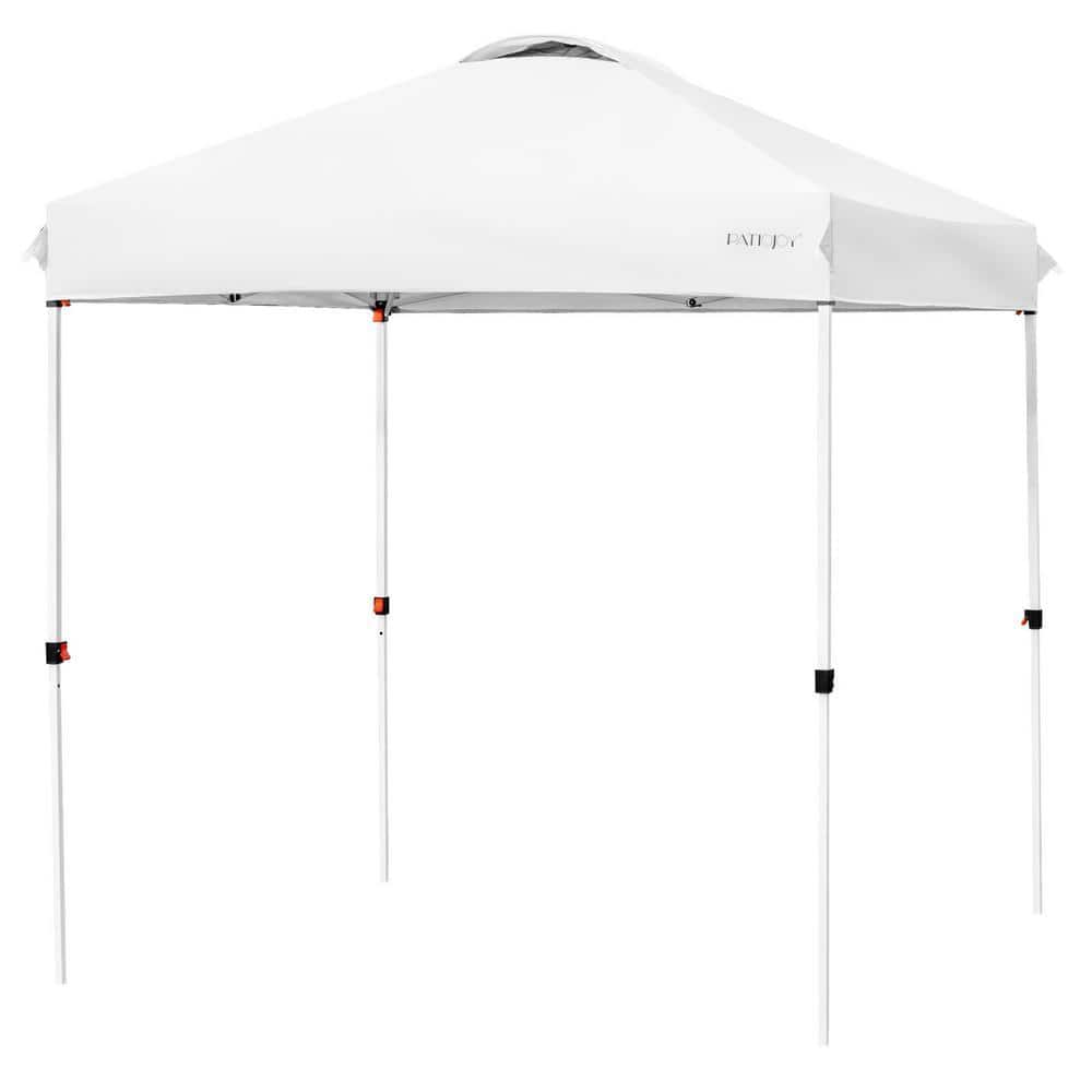 Gtnali 6.6 ft. x 6.6 ft. White Pop-up Canopy Tent with Roller Bag CWLD ...