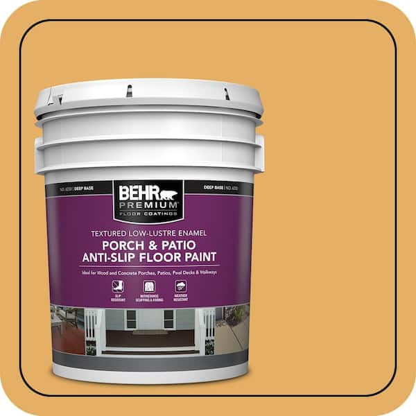 BEHR PREMIUM 5 gal. #HDC-CL-18 Cellini Gold Textured Low-Lustre Enamel ...