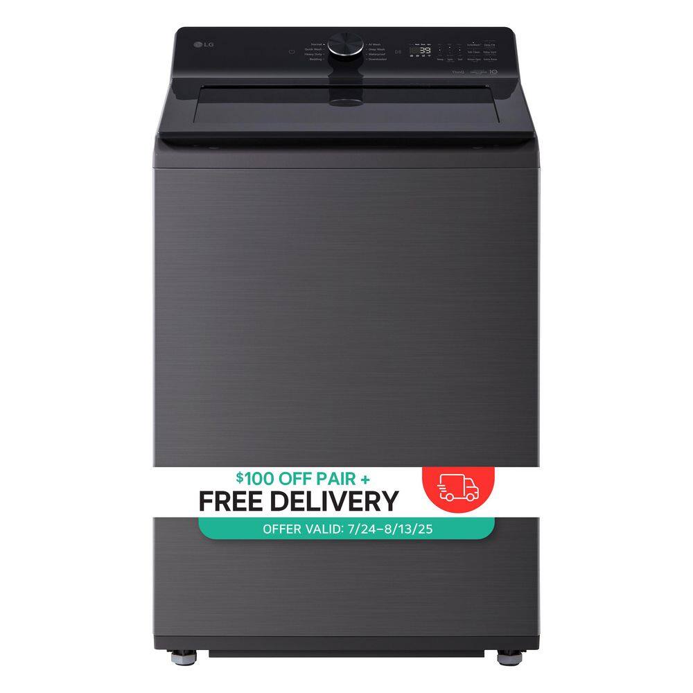 LG 5.0 cu.ft. SMART Top Load Washer in Platinum Black with TurboWash ...