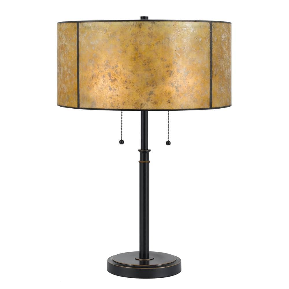 CAL Lighting 24 in. Dark Bronze Metal Table Lamp with Mica Shade BO ...
