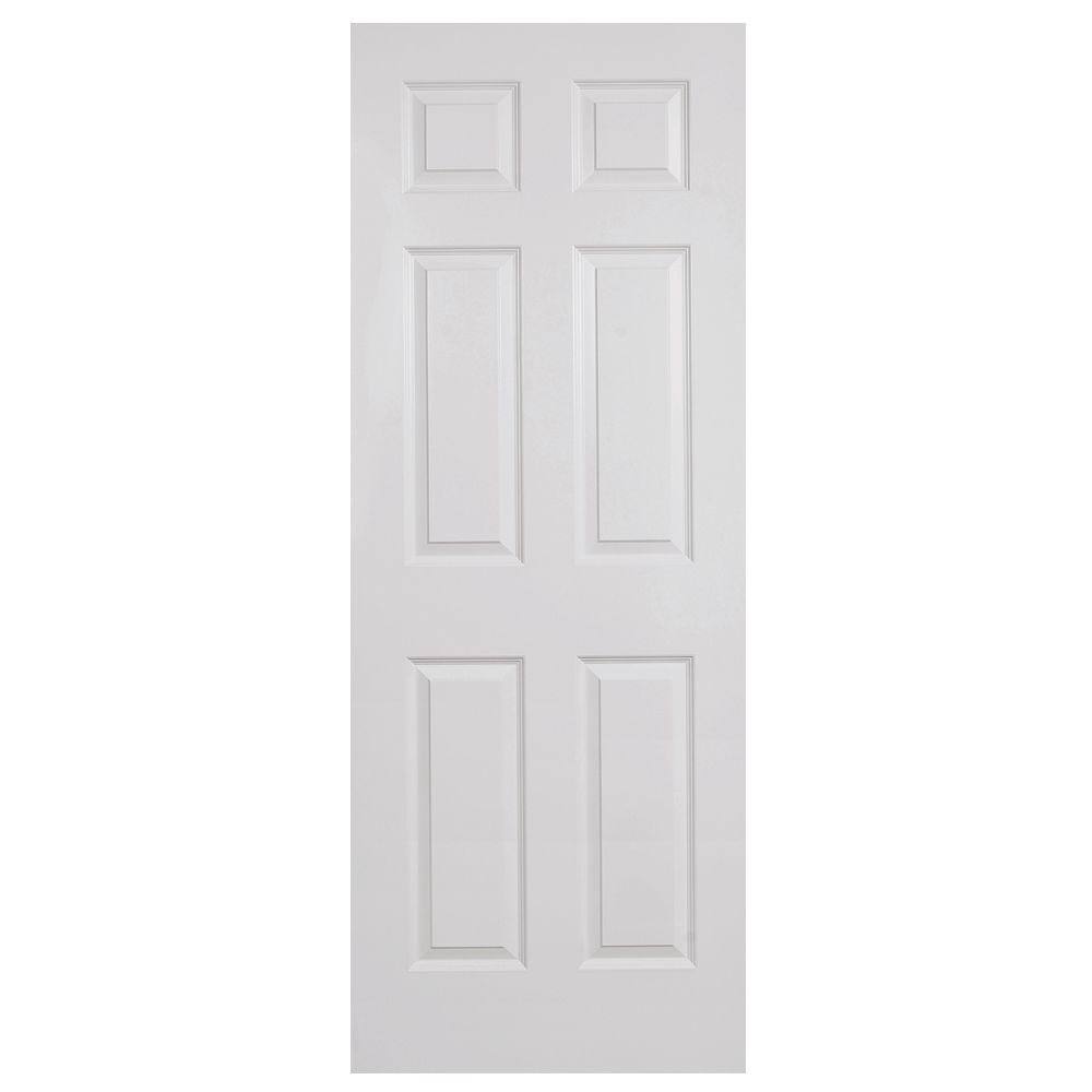 Steves & Sons 36 in. x 80 in. 6-Panel Textured Primed White Hollow Core ...