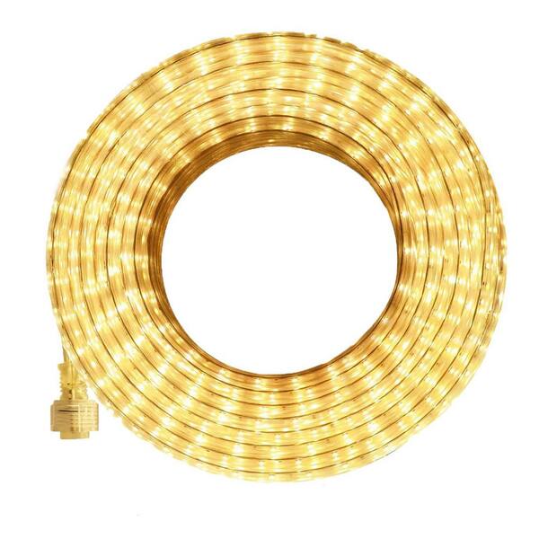 OBJLGEV 50ft. Outdoor Warm White Plug-in Integrated LED Rope Light 1 ...