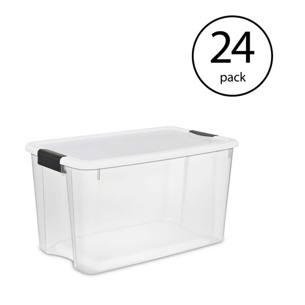 Sterilite 116 Qt. Ultra Latching Clear Storage Tote Box Container (24 ...