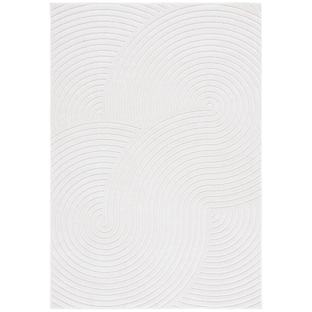 SAFAVIEH Selena 9 ft. x 12 ft. Ivory Geometric Swirl Area Rug SLE680A-9 ...