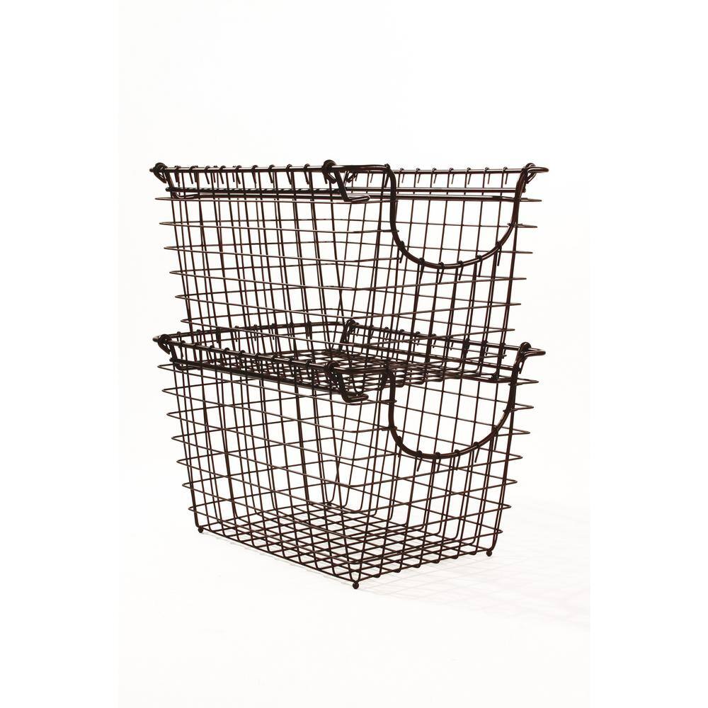 Spectrum Scoop Small Bronze Stacking Basket 03124 - The Home Depot