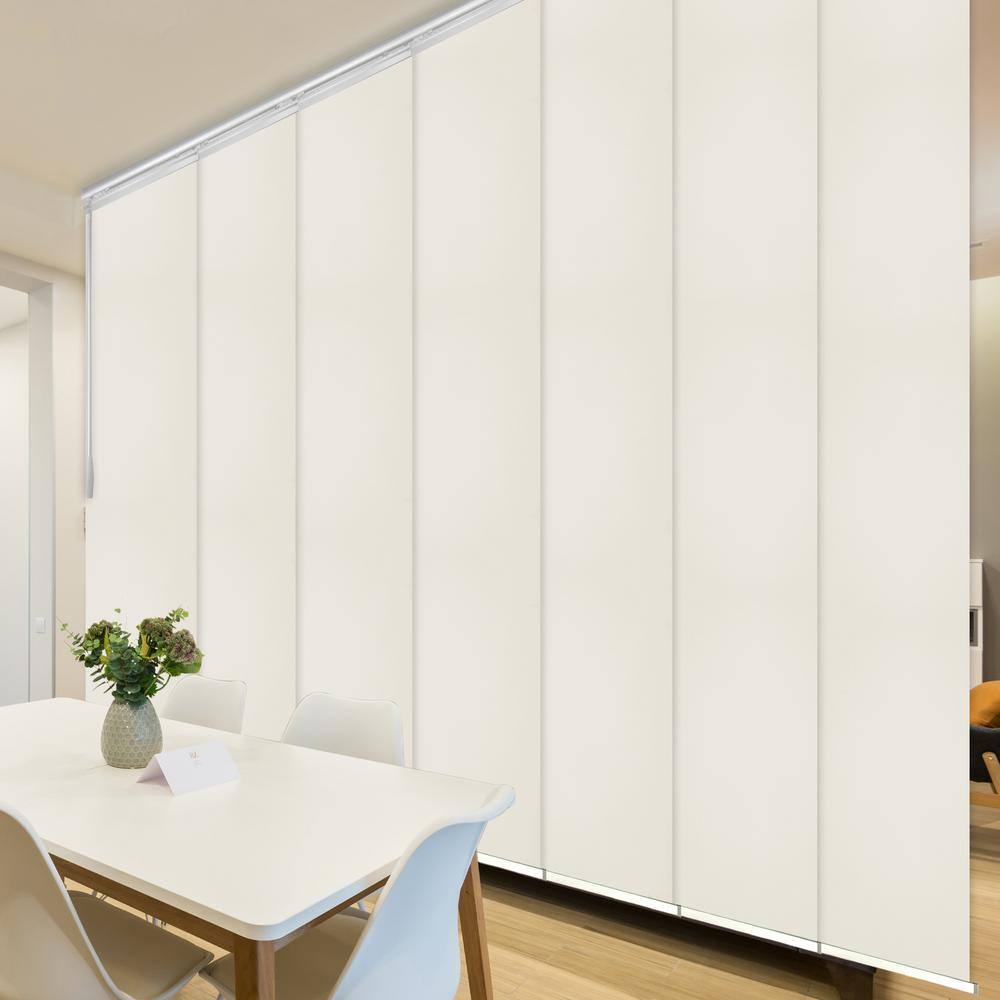 EMOH Putty 110 in. - 153 in. W x 94 in. L Adjustable 7- Panel in White ...