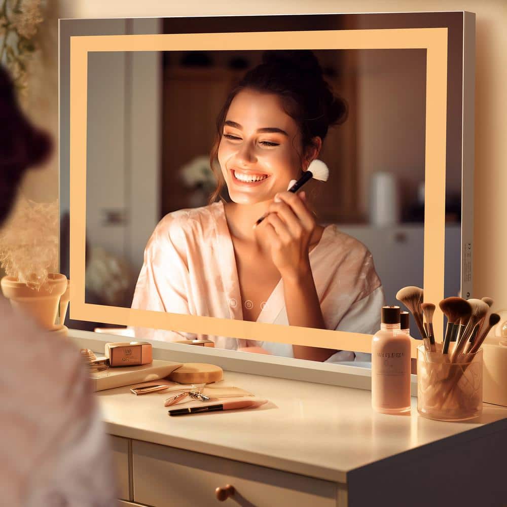 23 in. x 19 in. Hollywood Vanity Mirror with Lights Large Vanity Mirror ...