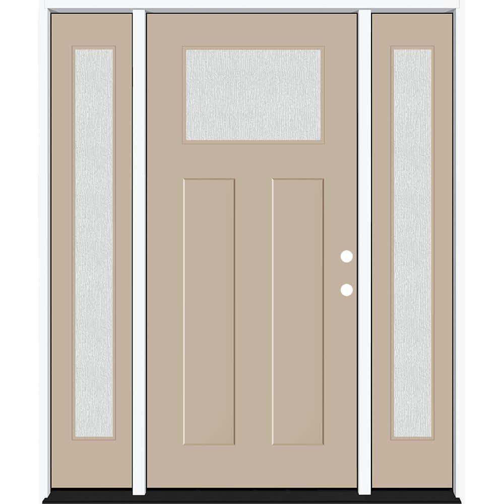 Steves & Sons Legacy 68 in. x 80 in. 1/4 Toplite Rain Glass LHIS Primed ...