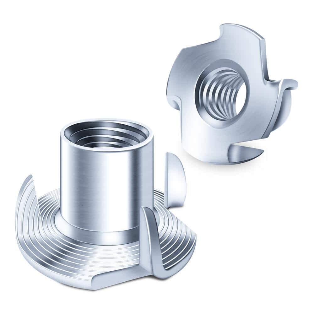 MYWISH 50-Piece 3/8-16 in. T Nuts Kit, 4-Jaw Tee Nuts for Bolts and ...