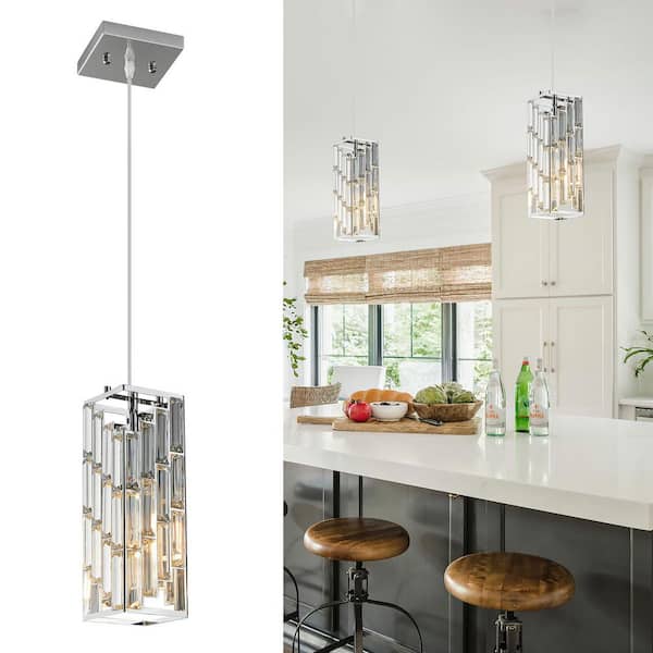 Reviews for Henveton Jasslynn 2-Pack 5.11 in. Chrome Modern Pendant ...