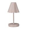 Storied Home 11 in. Tan LED Rechargeable Table Lamp with White Linen ...