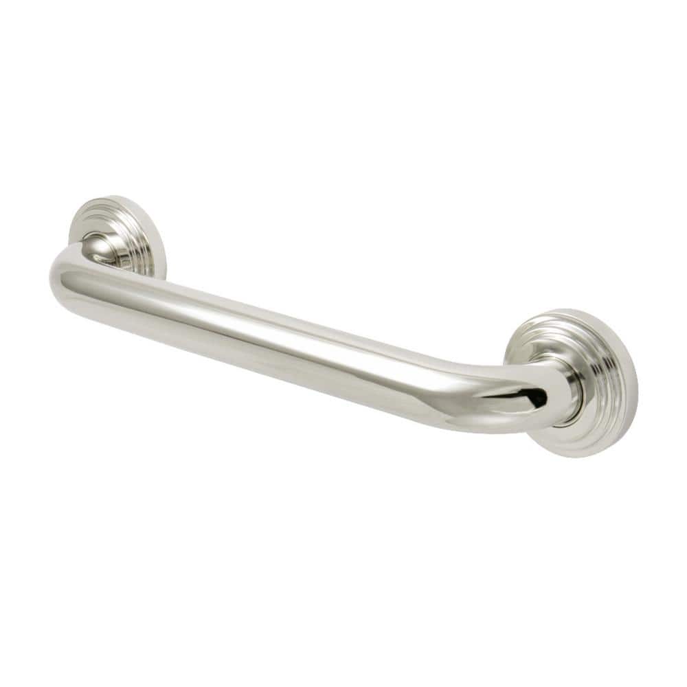 Kingston Brass Milano 12 in. x 1-1/4 in. Grab Bar in Polished Nickel ...