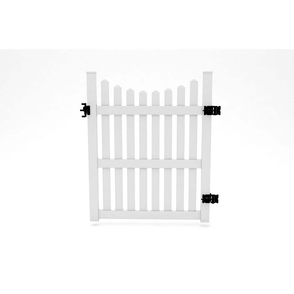 VITA 4 ft. x 5 ft. Classic White Vinyl Picket Fence Gate VA84225 - The ...
