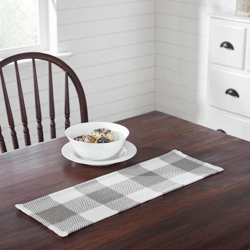 VHC Brands Annie 8 in. W x 24 in. L Gray Buffalo Check cotton Blend ...
