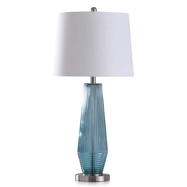 StyleCraft Erica 31.5 in. Blue Bedside Lamp L330784DS - The Home Depot