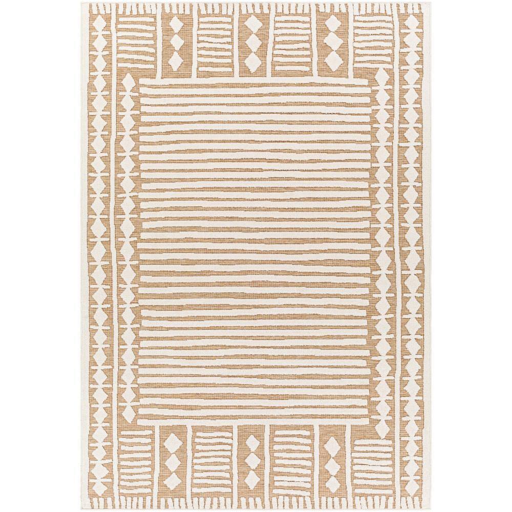 Artistic Weavers Sabrina Tan/Ivory Tribal 8 ft. x 10 ft. Indoor/Outdoor ...