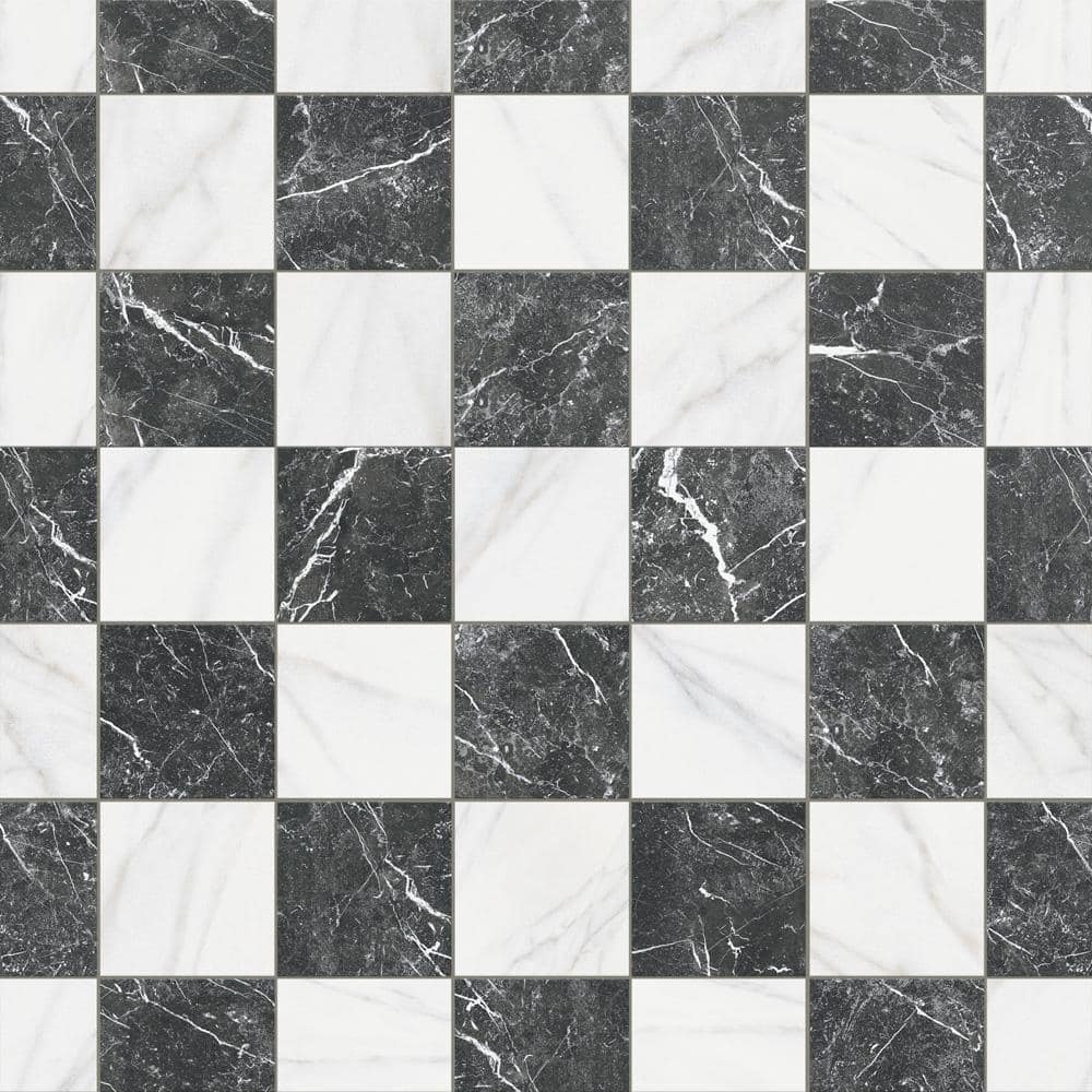 Merola Tile Merzoni Checker Ruzzini 13 in. x 13 in. Porcelain Floor and ...
