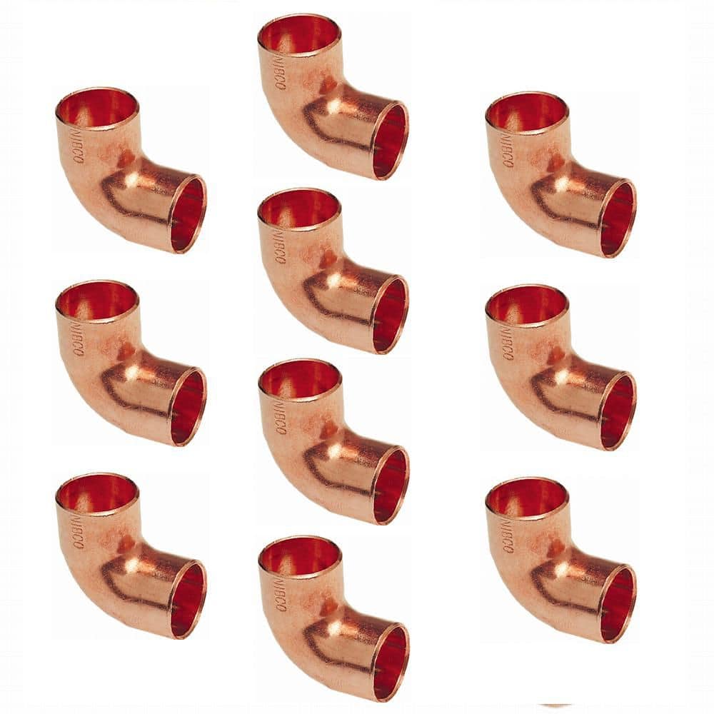 Everbilt 3/4 in. Copper 90-Degree Cup x Cup Elbow (10-Pack) CP607HD34 ...