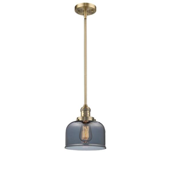 Innovations Bell 1-Light Brushed Brass Bowl Pendant Light with Plated ...
