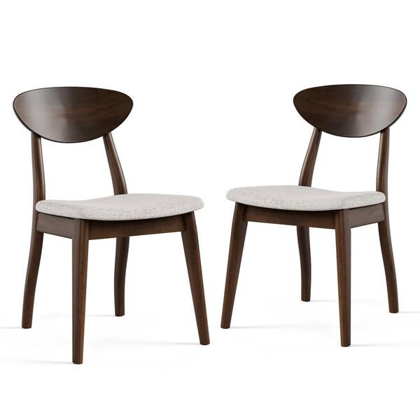 Furniture of America Shelun V Rich Walnut Fabric Upholstered Dining ...