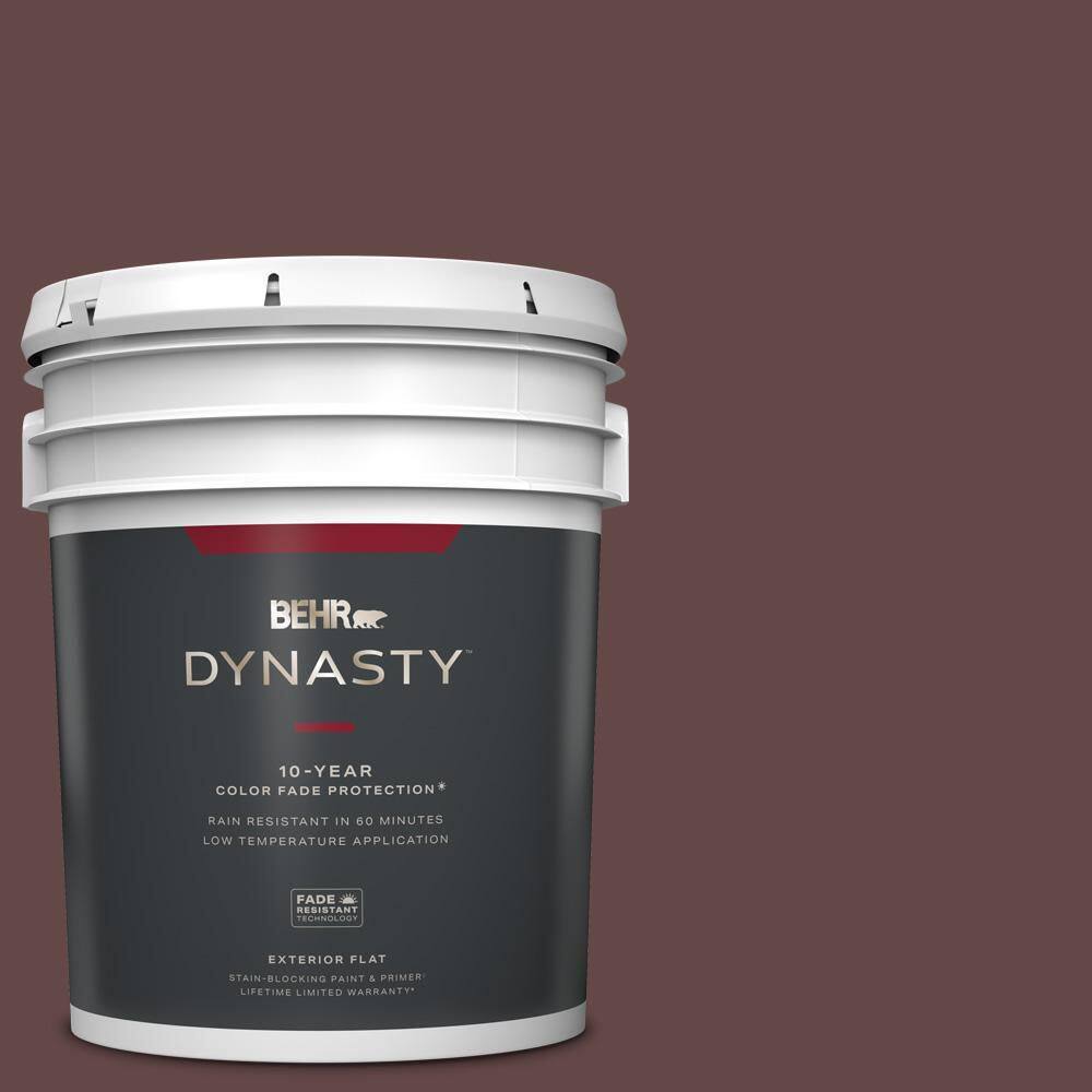 BEHR DYNASTY 5 gal. #120F-7 Plum Raisin Flat Exterior Stain-Blocking ...