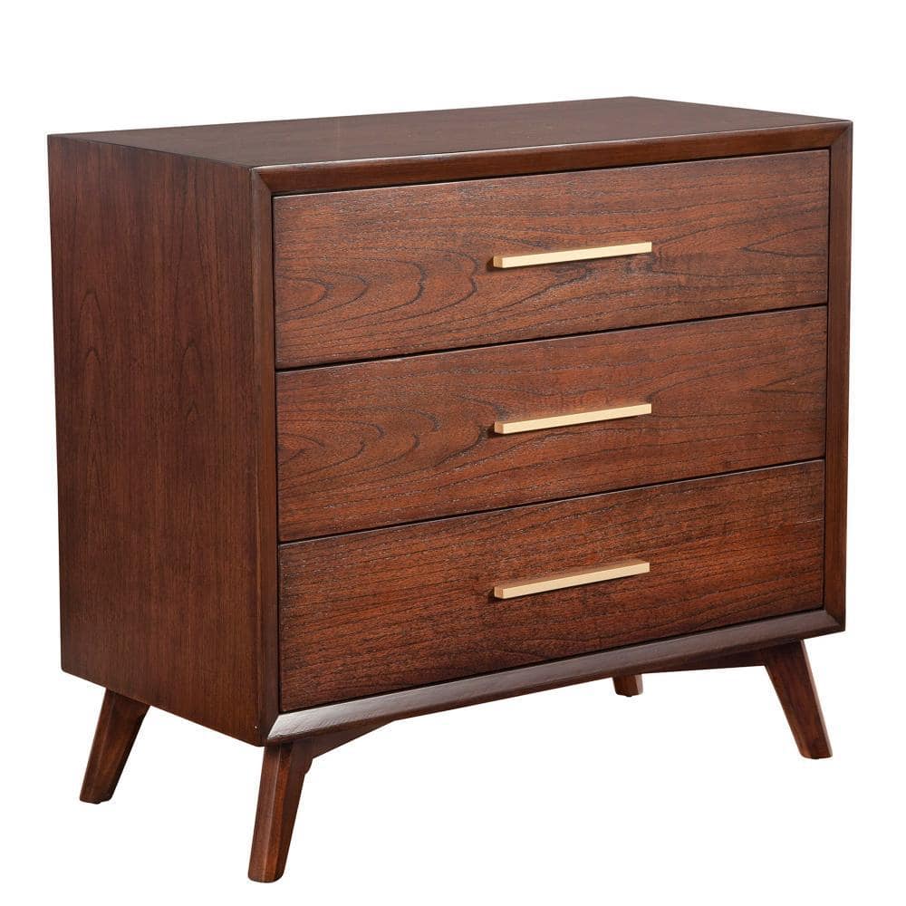 Benjara 18 in. Brown 3-Drawer Chest of Drawers BM230748 - The Home Depot