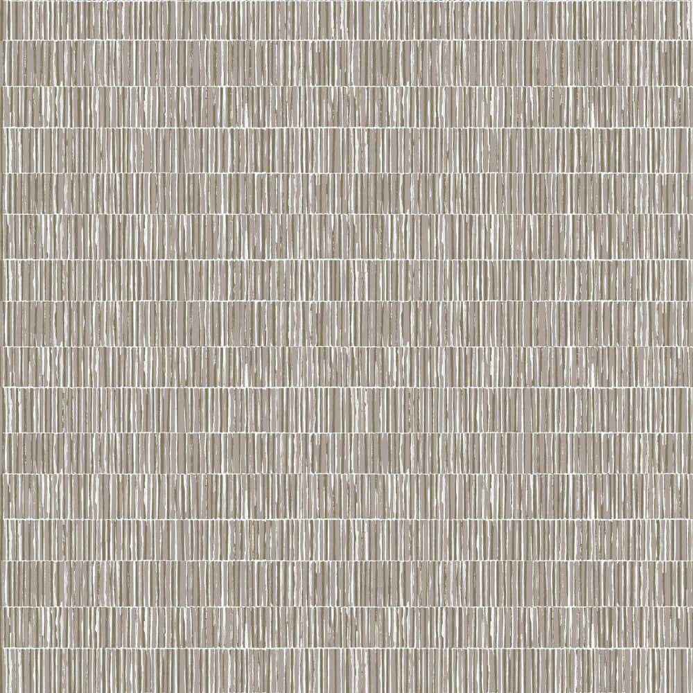 Zen Collection Silver Bamboo Screen Stripe Sheen Finish Non-Pasted Non ...