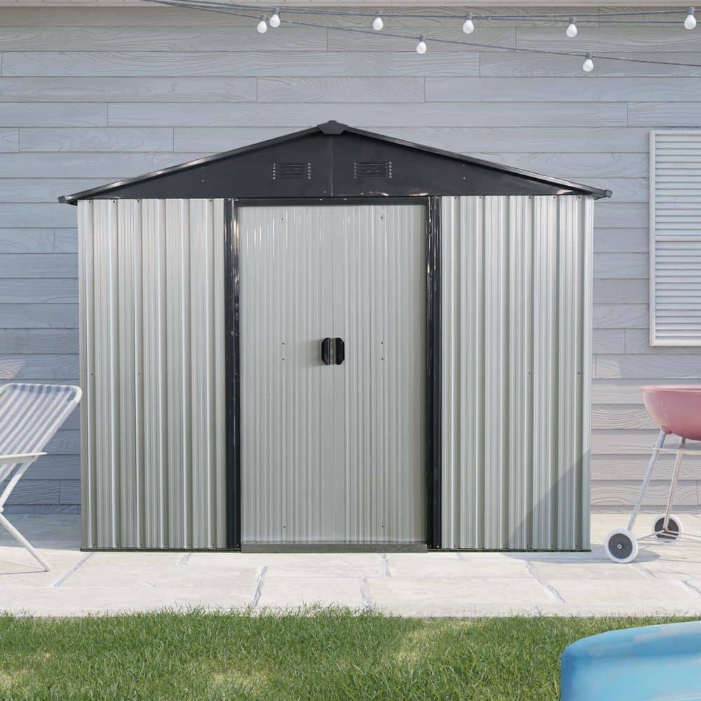 Daheat Durab, 8 ft. W x 4 ft. D, Outdoor Metal Storage Shed with ...