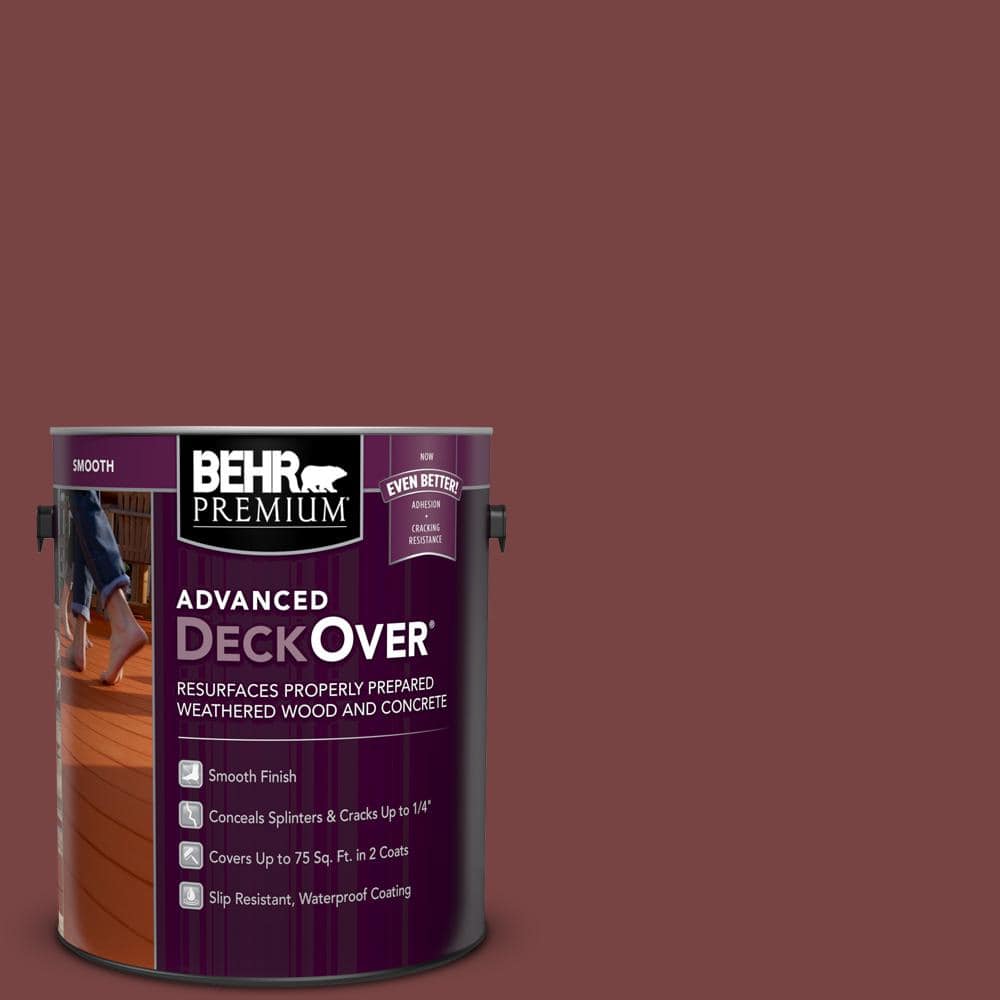 BEHR Premium Advanced DeckOver 1 gal. #PFC-04 Tile Red Smooth Solid ...
