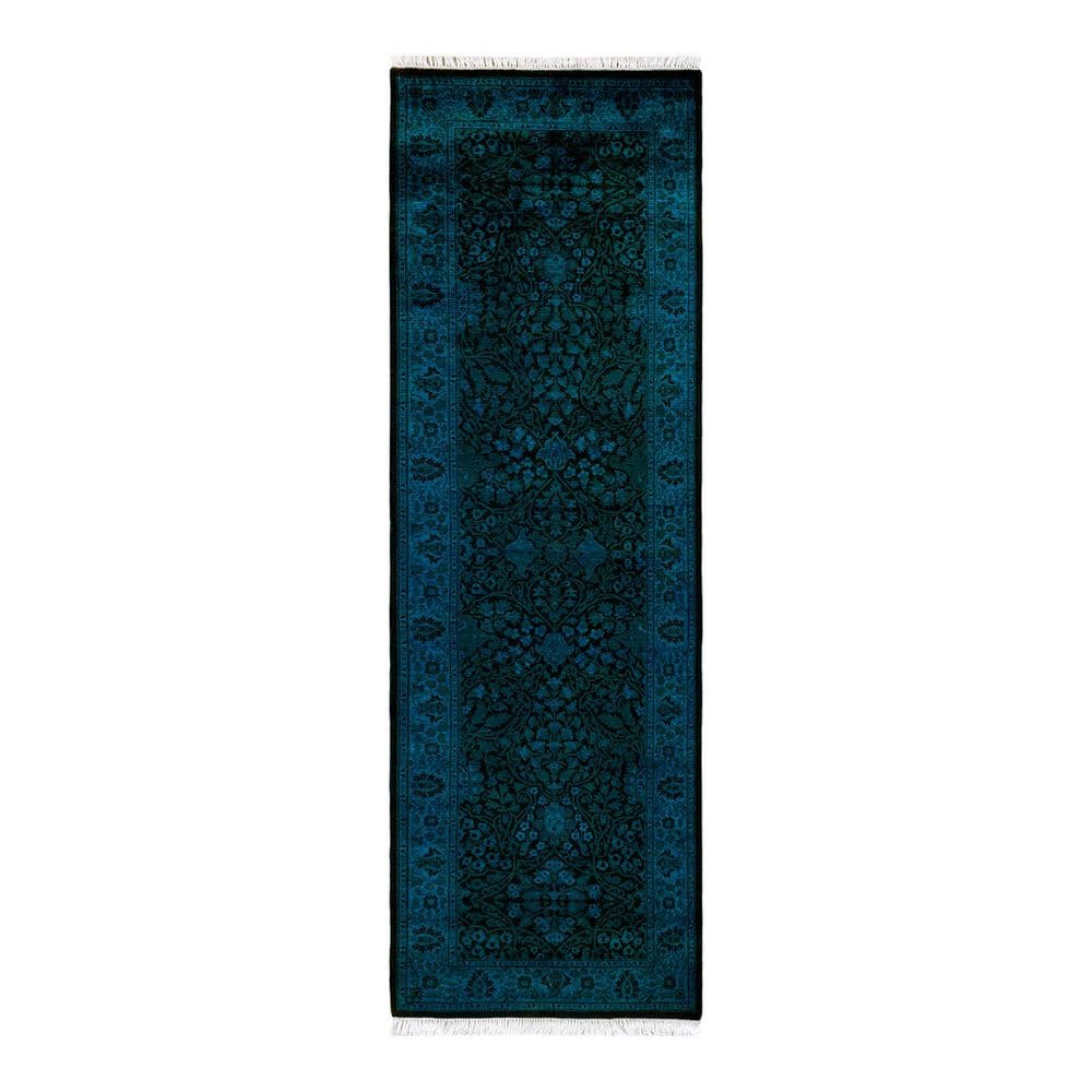 Chloe & Olivia Home Overdyed Blue 2 ft. 7 in. x 8 ft. 2 in. Wool Indoor ...